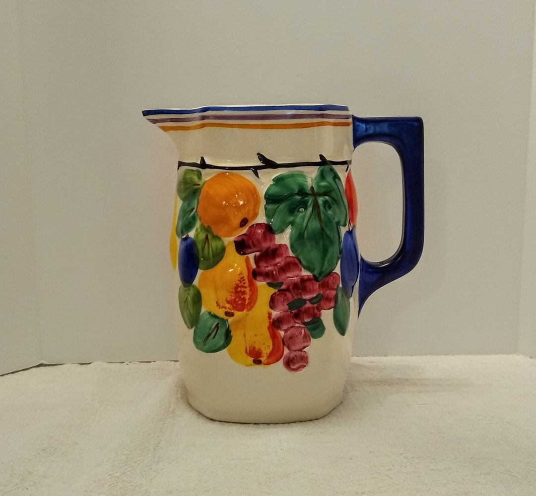 Hand Painted Ceramic/pottery Pitcher, Made in Czechoslovakia - Etsy