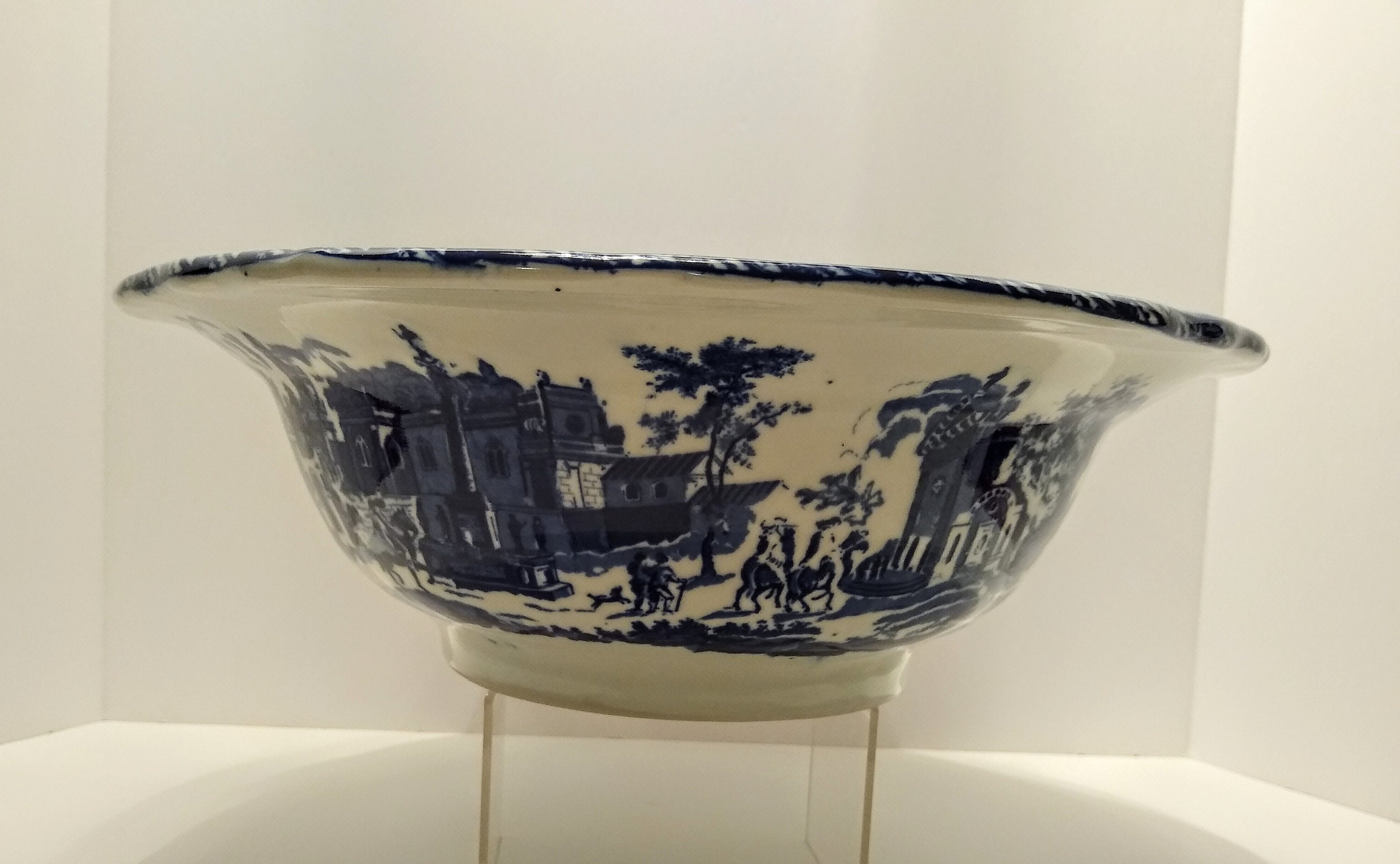 Vintage Victoria Ware Ironstone Blue Transferware Bowl or Basin - Etsy