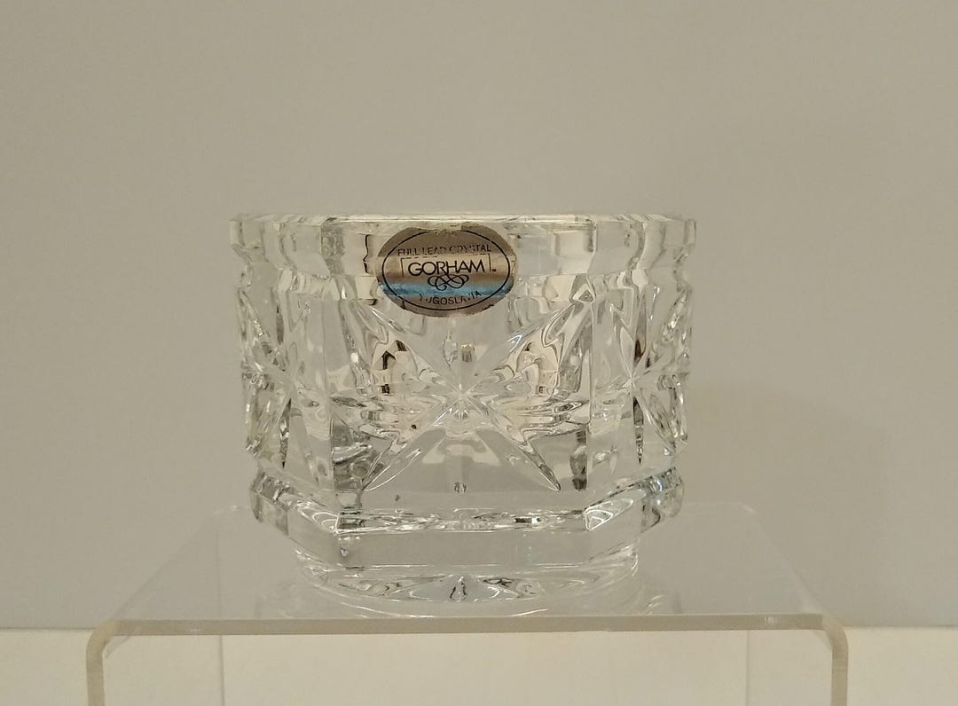 Gorham Lead Crystal Hexagonal Candle Holder; Yugoslavia, Circa 1990s - Etsy