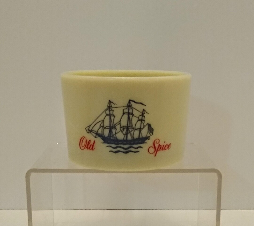 Vintage 1960s Old Spice Milk Glass Shaving Mug - Etsy