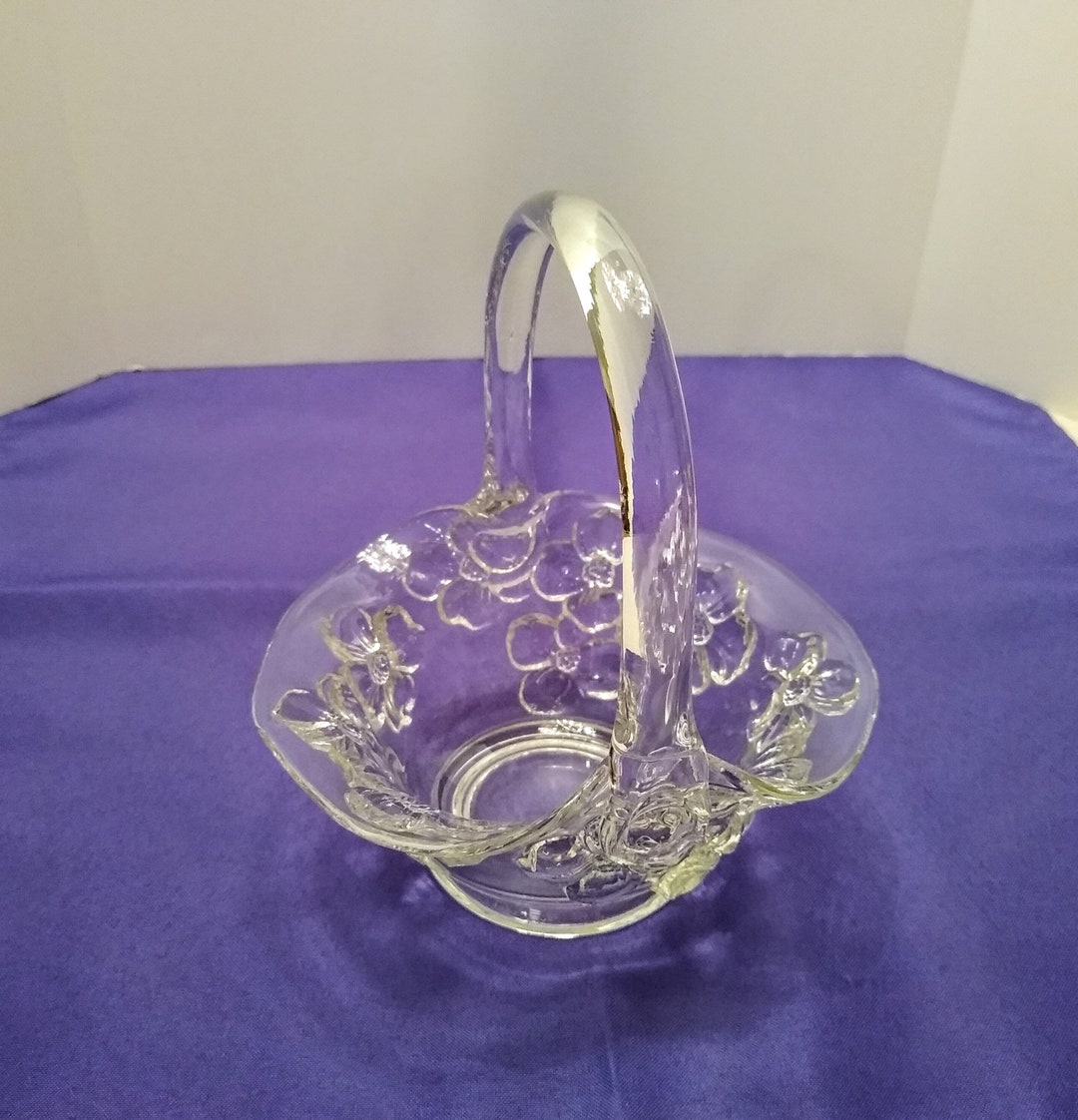 Jim Dunlavy Floral Design Glass Basket - Etsy