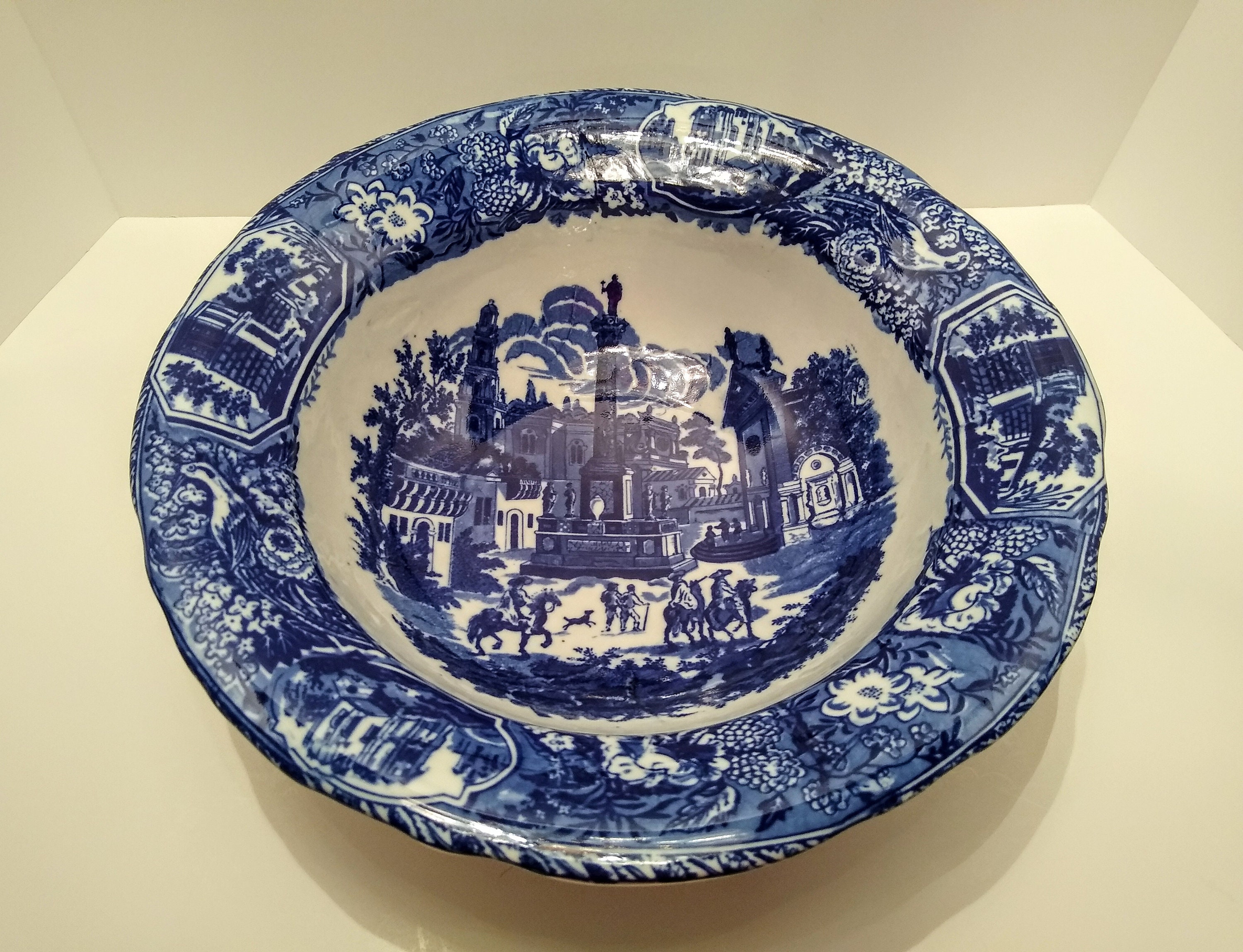 Vintage Victoria Ware Ironstone Blue Transferware Bowl or Basin - Etsy