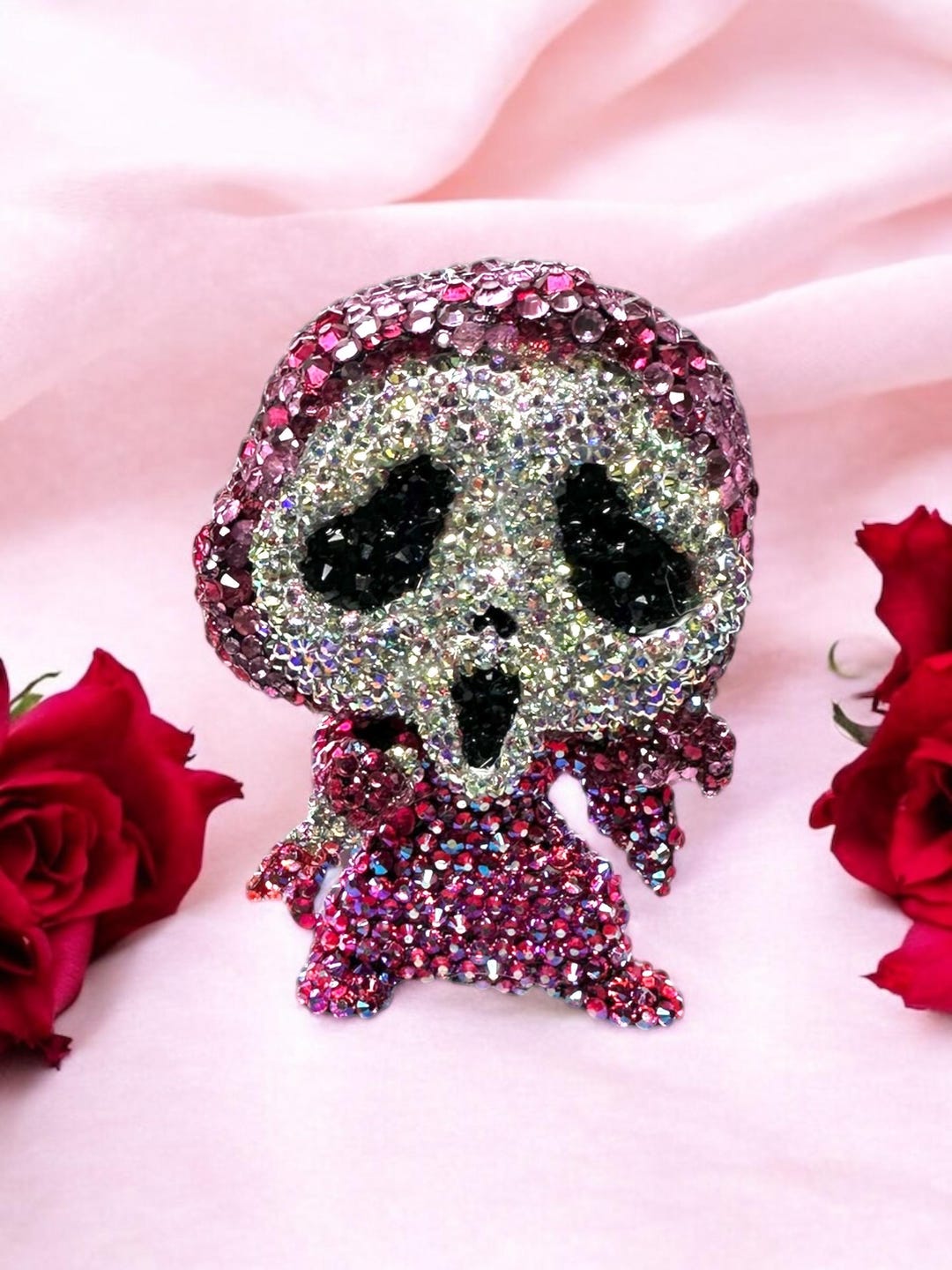 Ready to Ship PINK GHOSTFACE Horror Bejeweled Bedazzled Jewel Scary ...