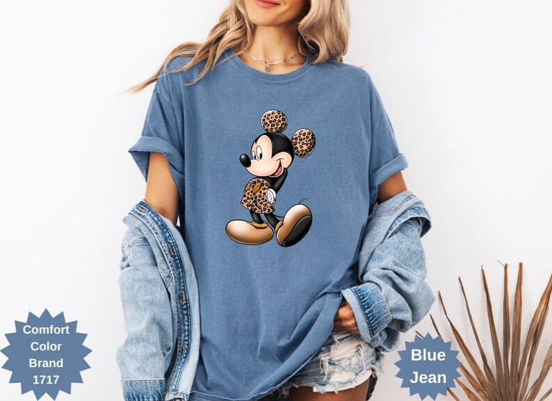 Comfort Colors® Leopard Print Mickey Mouse Shirt, Disney Dad Shirt ...
