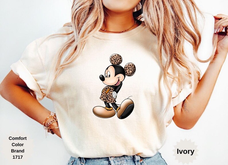 Comfort Colors® Leopard Print Mickey Mouse Shirt, Disney Dad Shirt ...