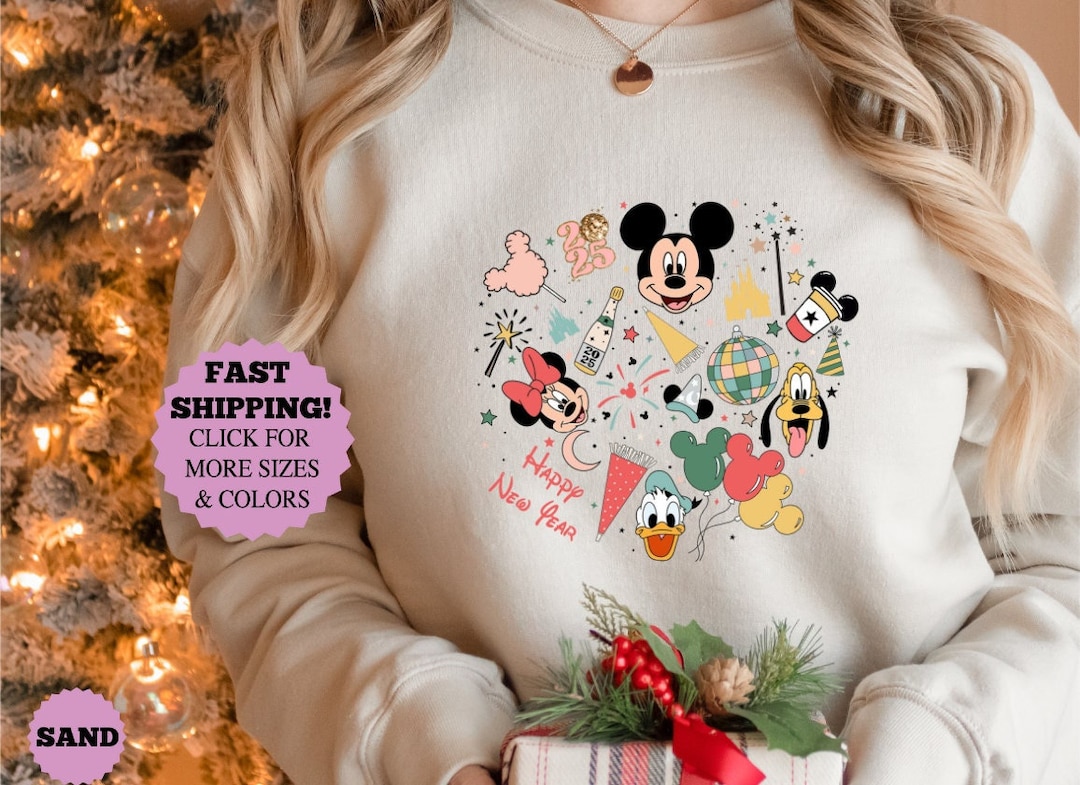 Vintage Happy New Year Shirt, Mickey and Friends New Year 2025, Disney ...