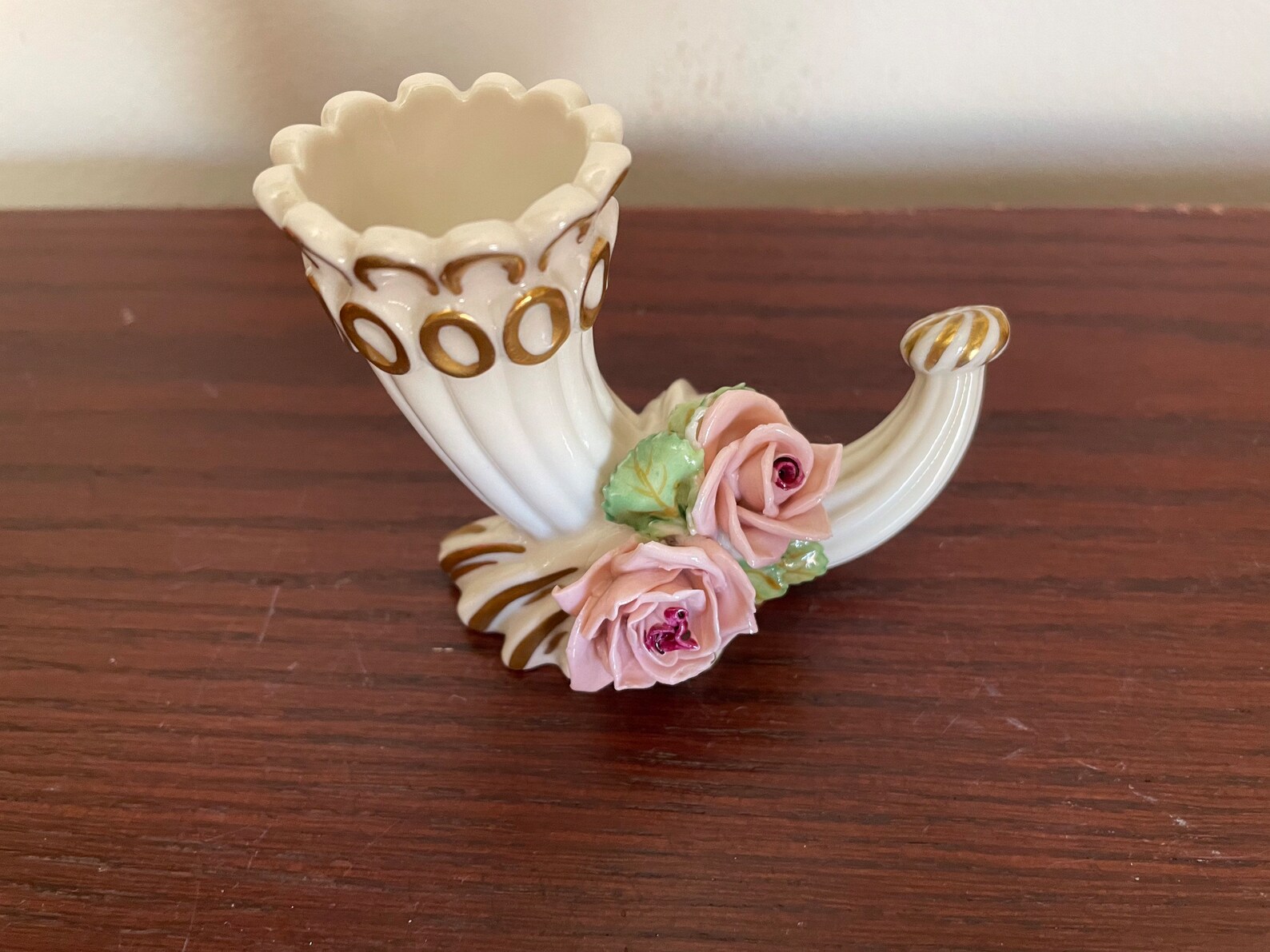 Set of Three Dresden Pink Roses Porcelain Accent Pieces - Etsy