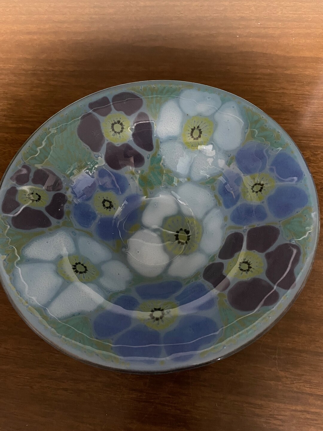 Vintage Mid Century Higgins Signed Fused Art Glass 8 1/2” Diameter Bowl ...