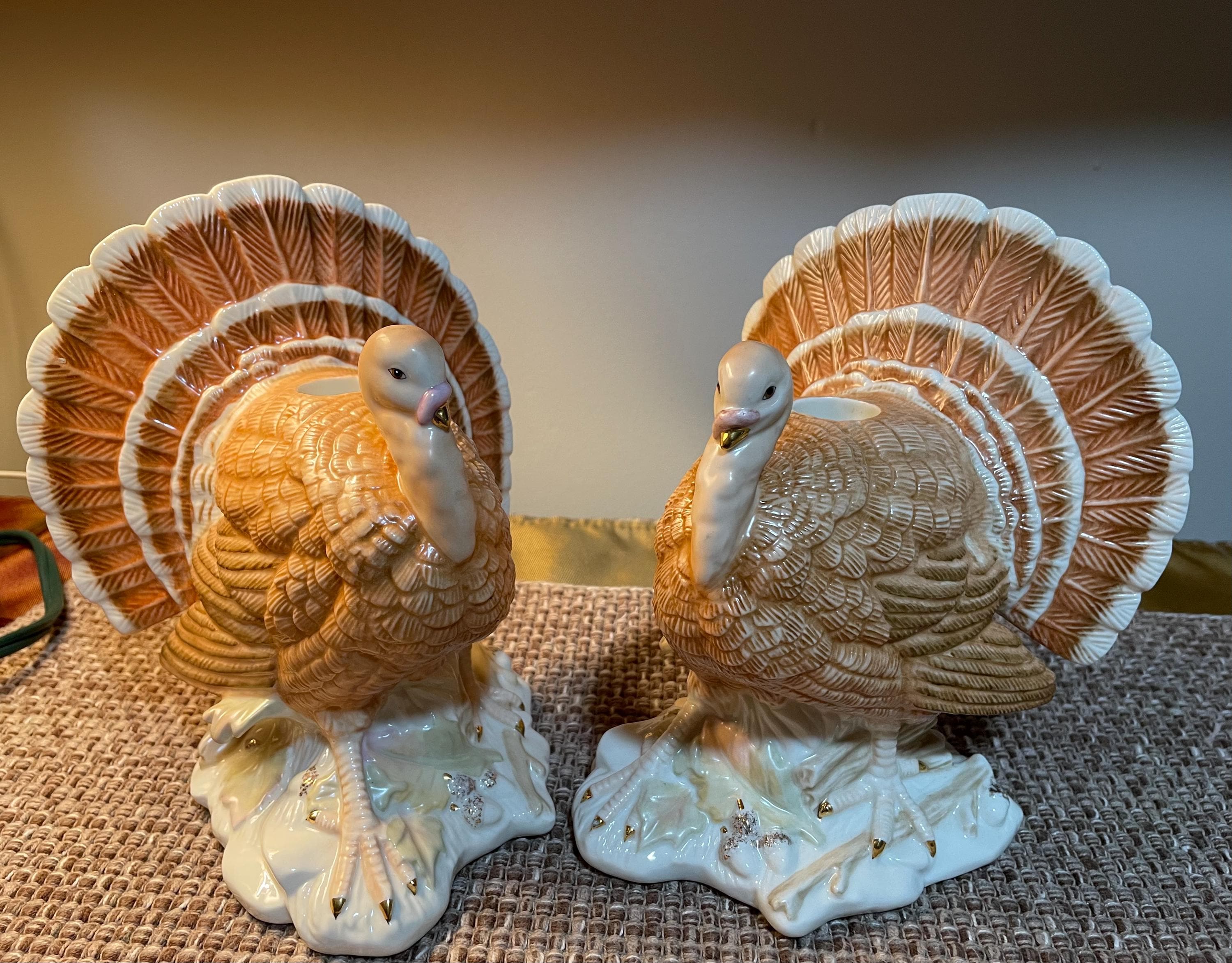 2003 Set of 2 Lenox Fine Ivory China the Harvest Turkey Candlestick ...