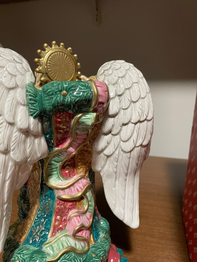 Vintage 1995 Fitz & Floyd damask Christmas Angel Figurine - Etsy