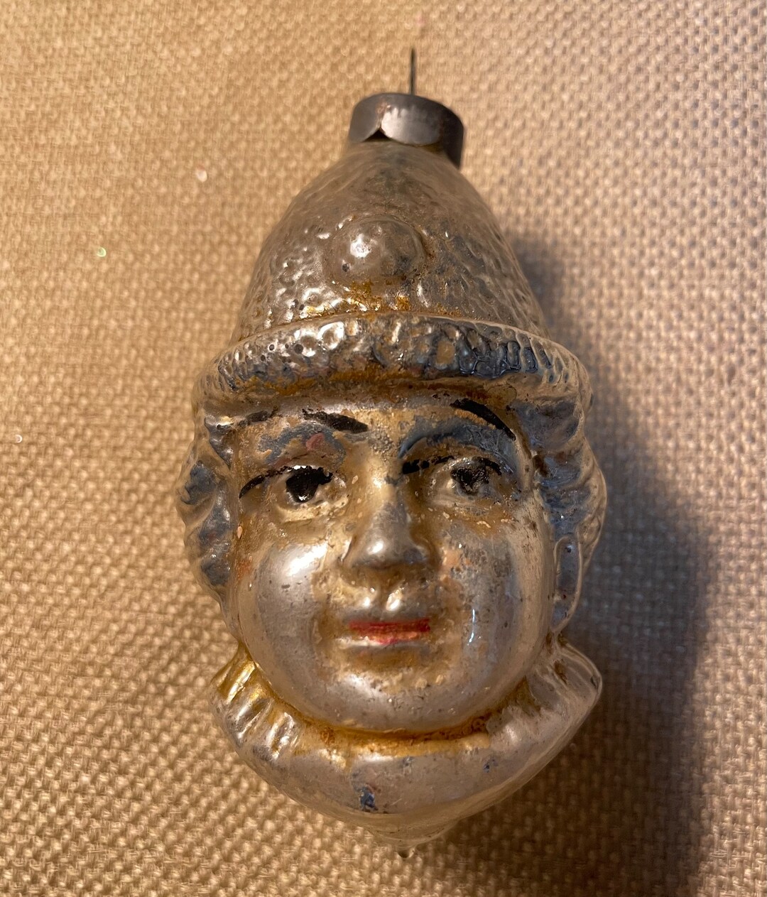 Vintage Glass Jester Clown Head 3’ Tall Christmas Ornament, Read ...