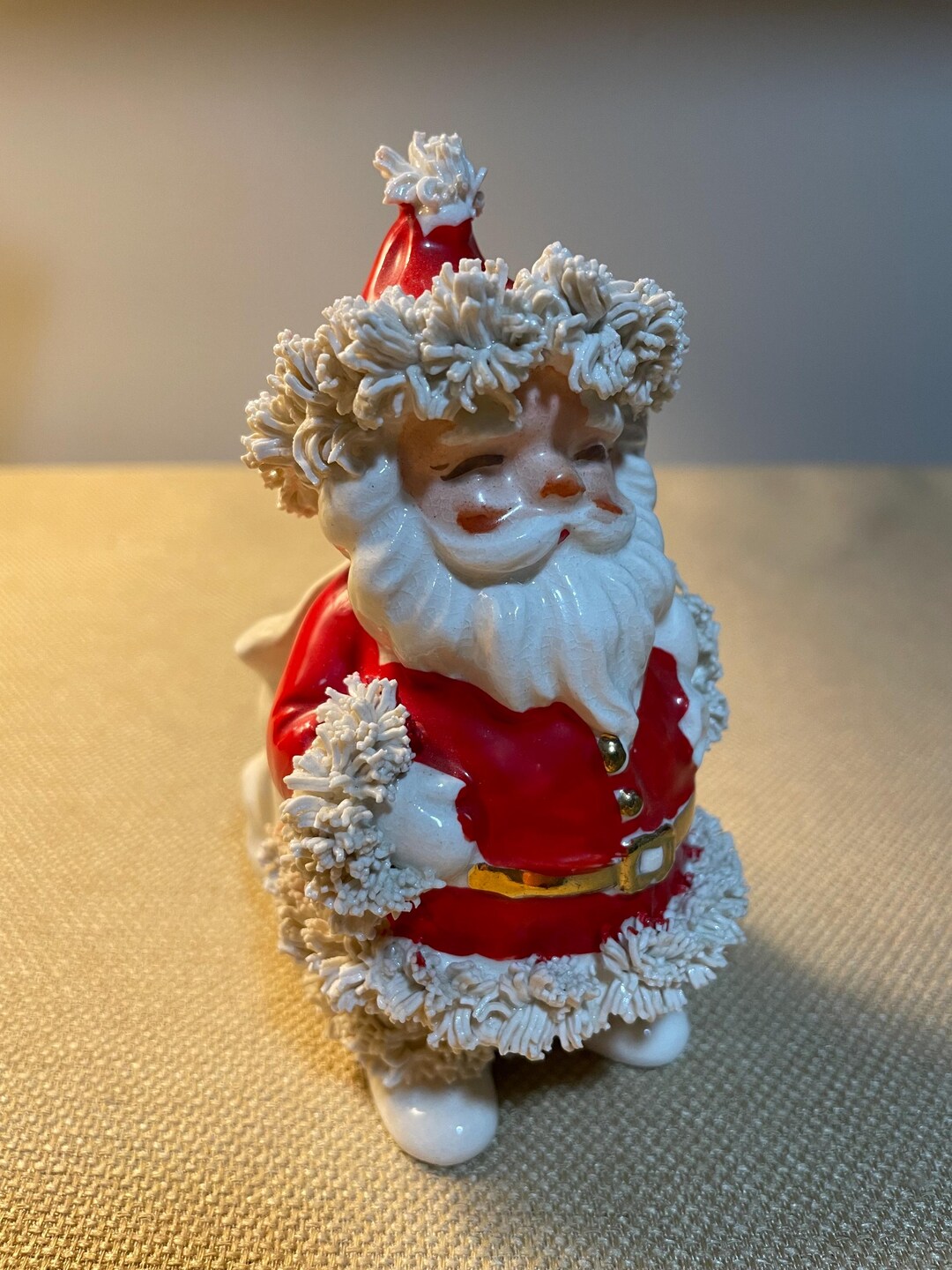 Vintage NAPCO Santa Christmas Planter Spaghetti Trim, 5 Tall, Japan ...