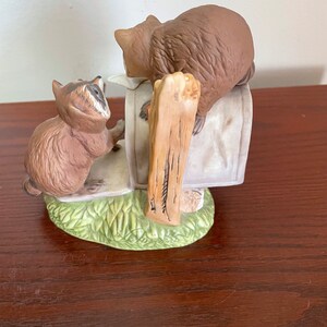 1987 Homco Masterpiece Porcelain Raccoons and Mailbox Figurine - Etsy