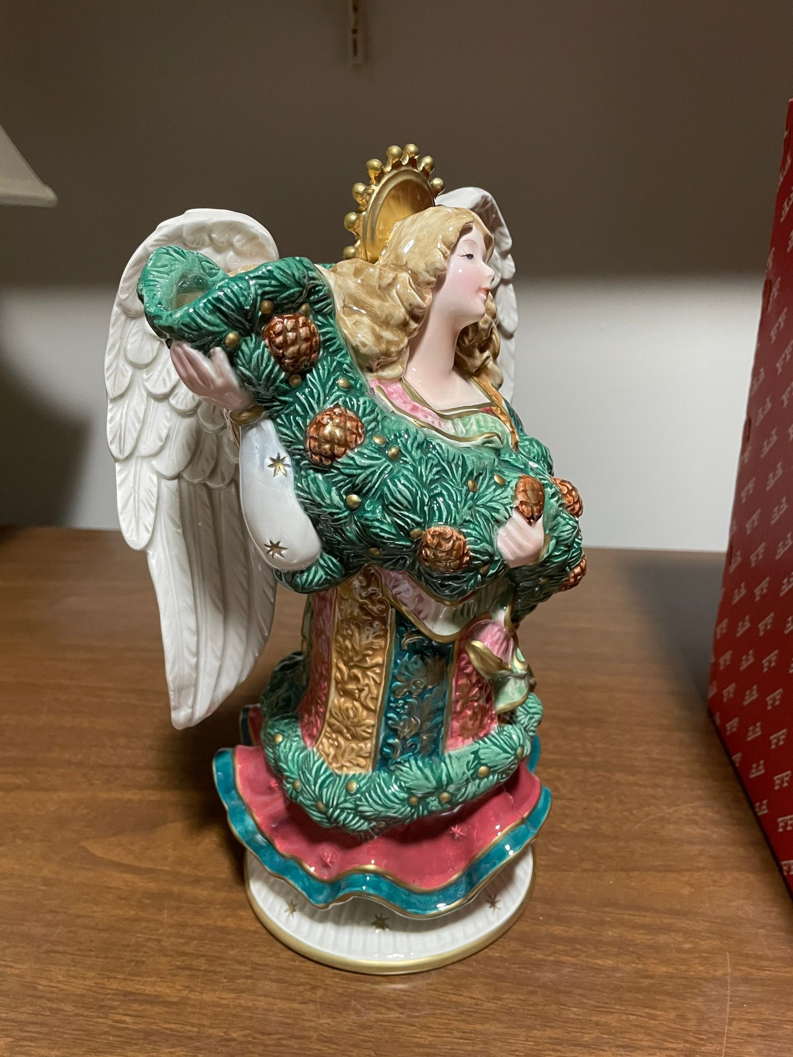 Vintage 1995 Fitz & Floyd damask Christmas Angel Figurine - Etsy