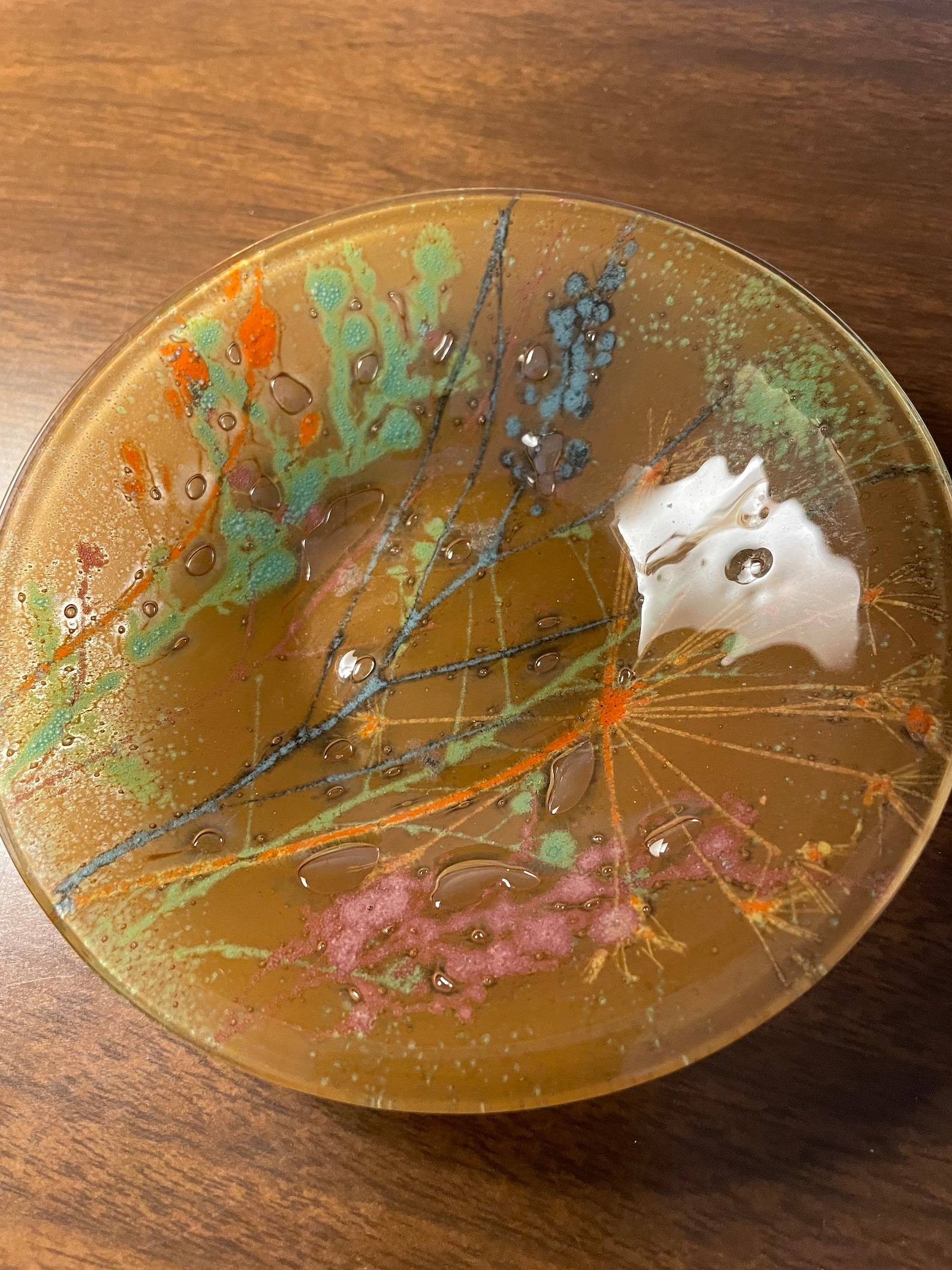 Vintage Mid Century Higgins Signed Fused Art Glass 5 1/2” Diameter ...