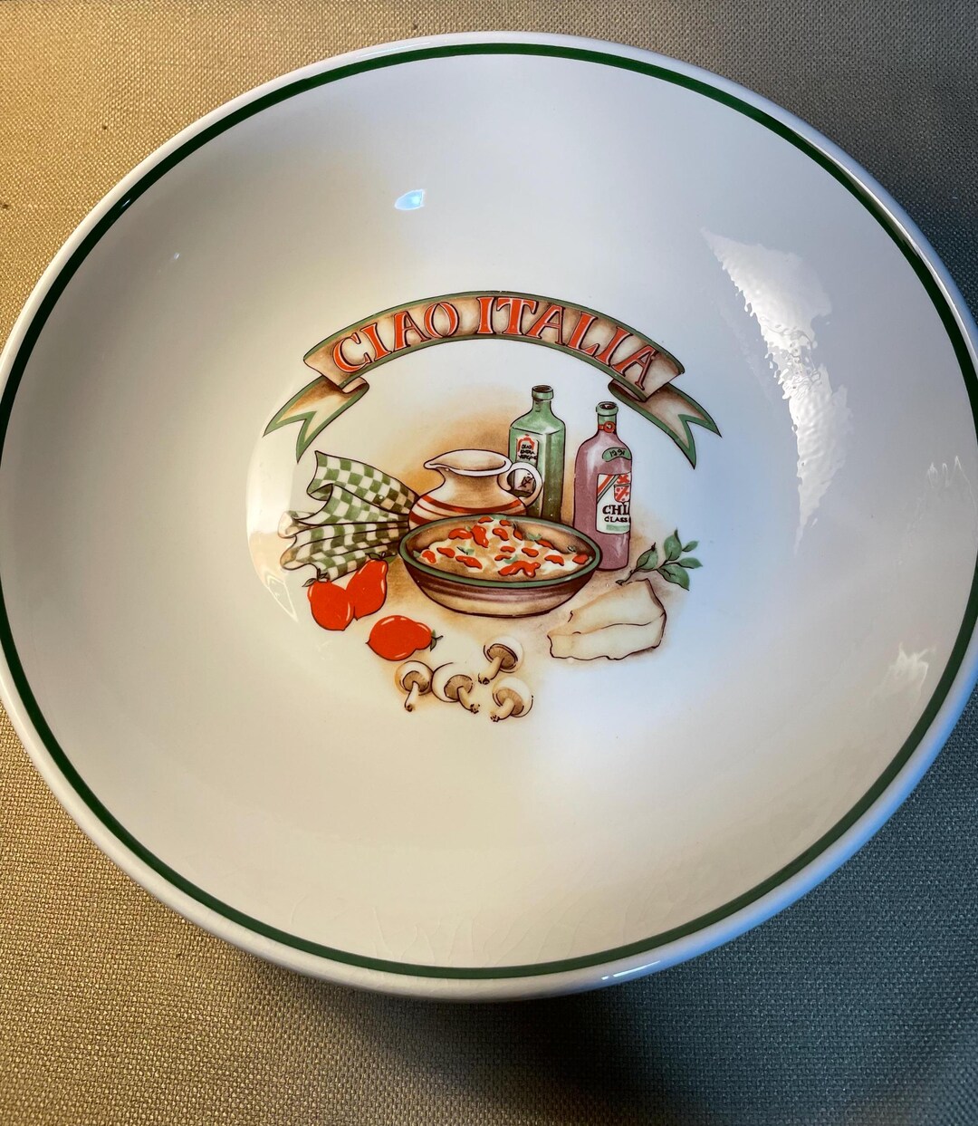 Vintage Italian Pasta Bowl, Ciao Italia by Over and Back 12 3/4" Pasta ...