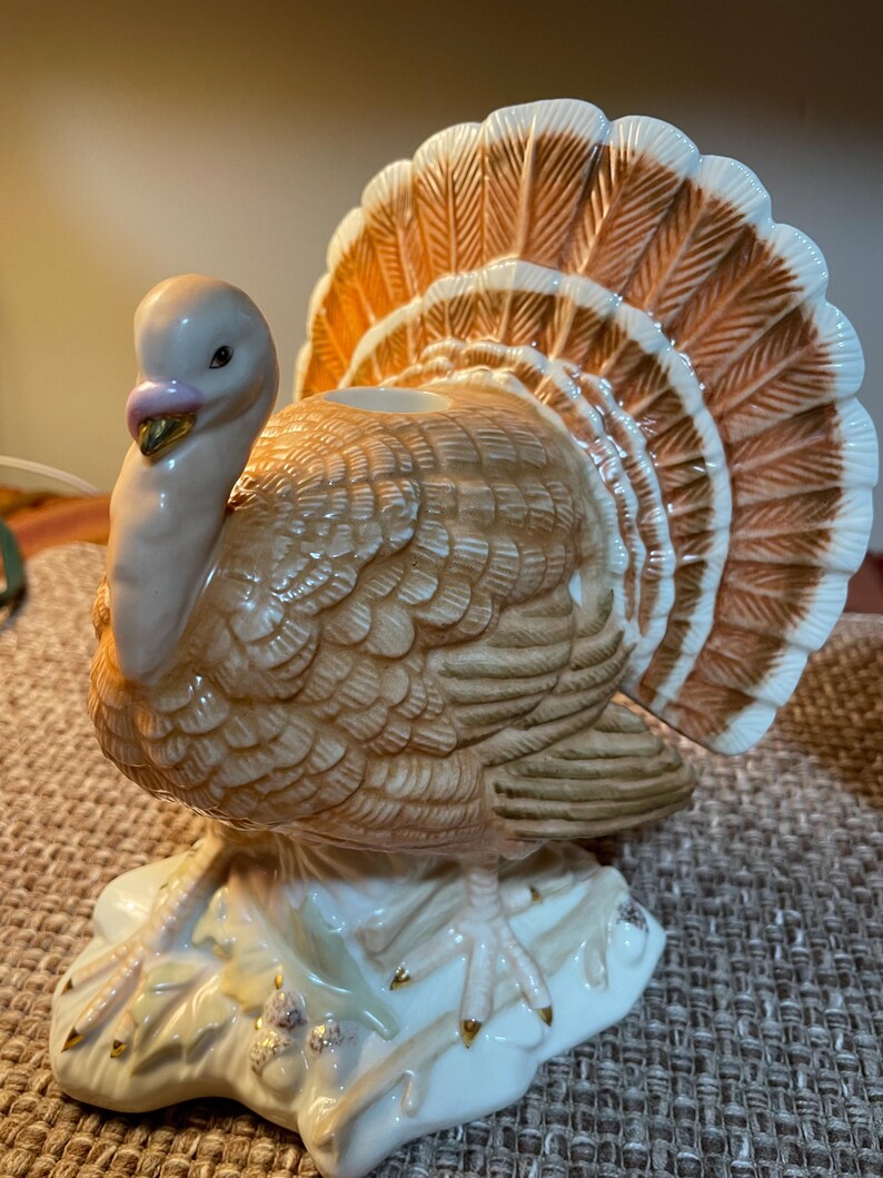 2003 Set of 2 Lenox Fine Ivory China the Harvest Turkey Candlestick ...