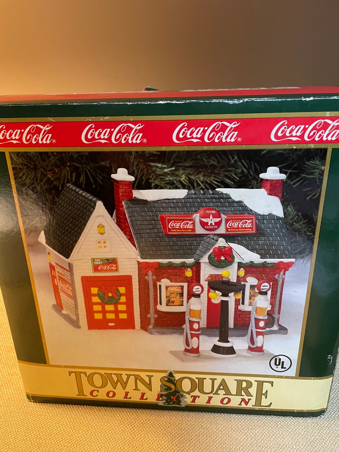 1994 Coca Cola Town Square Collection flying A Service Station Village ...