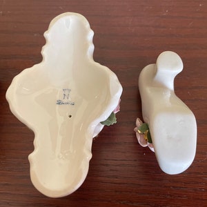 Set of Three Dresden Pink Roses Porcelain Accent Pieces - Etsy