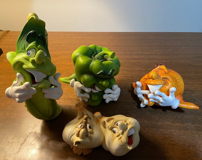 Vintage Gigglin Groceries Lot of 4 Kitchen Figurines, Second Nature ...
