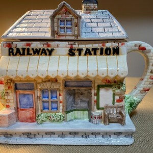 Vintage Ceramic Railway Station Teapot by Annie Rowe, Collectible ...