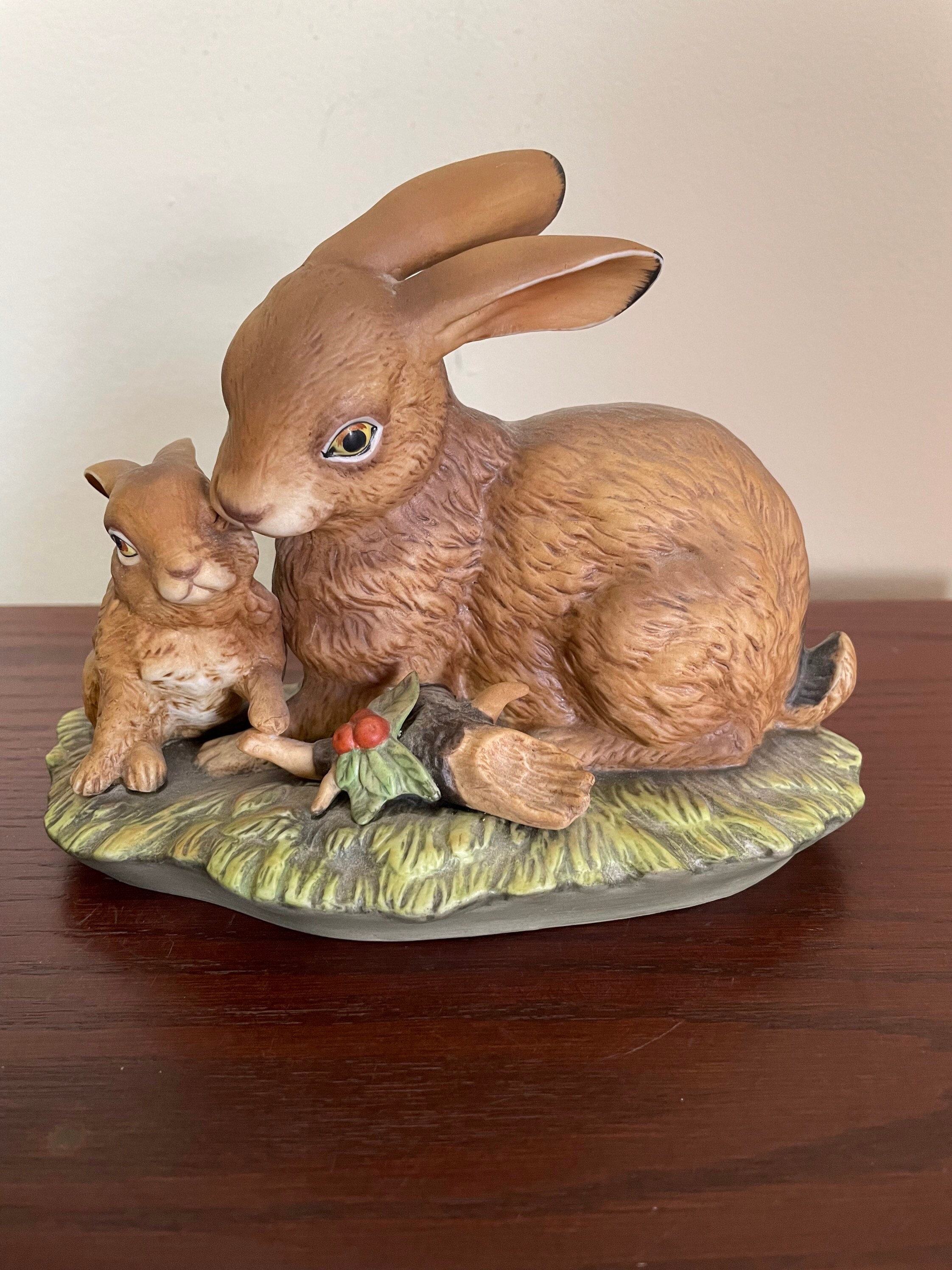 Masterpiece Porcelain by HOMCO Mother Rabbit & Kit Figurine - Etsy