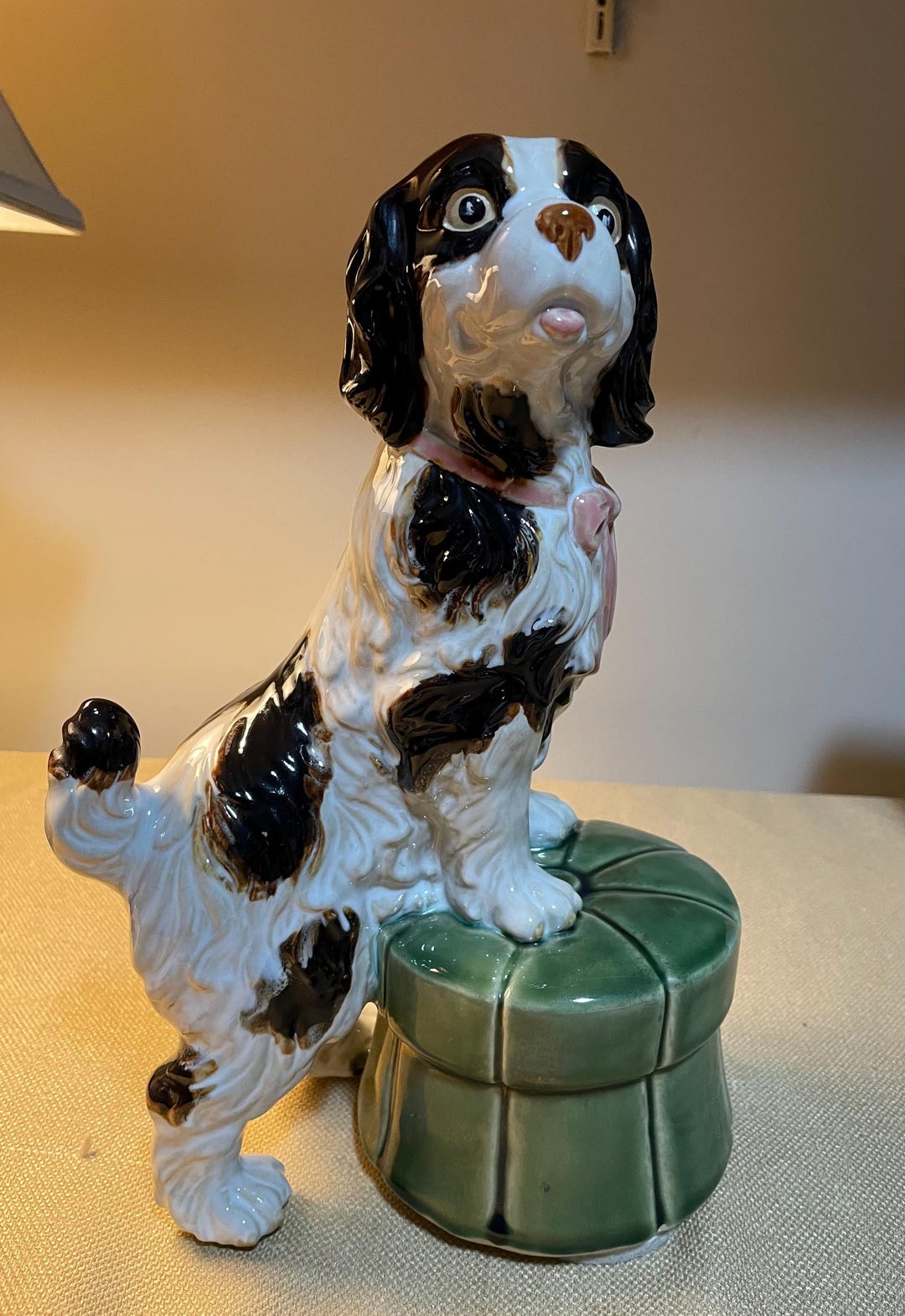 Vintage 12” Tall Ceramic King Charles Spaniel Dog Figurine, Dog Lover ...