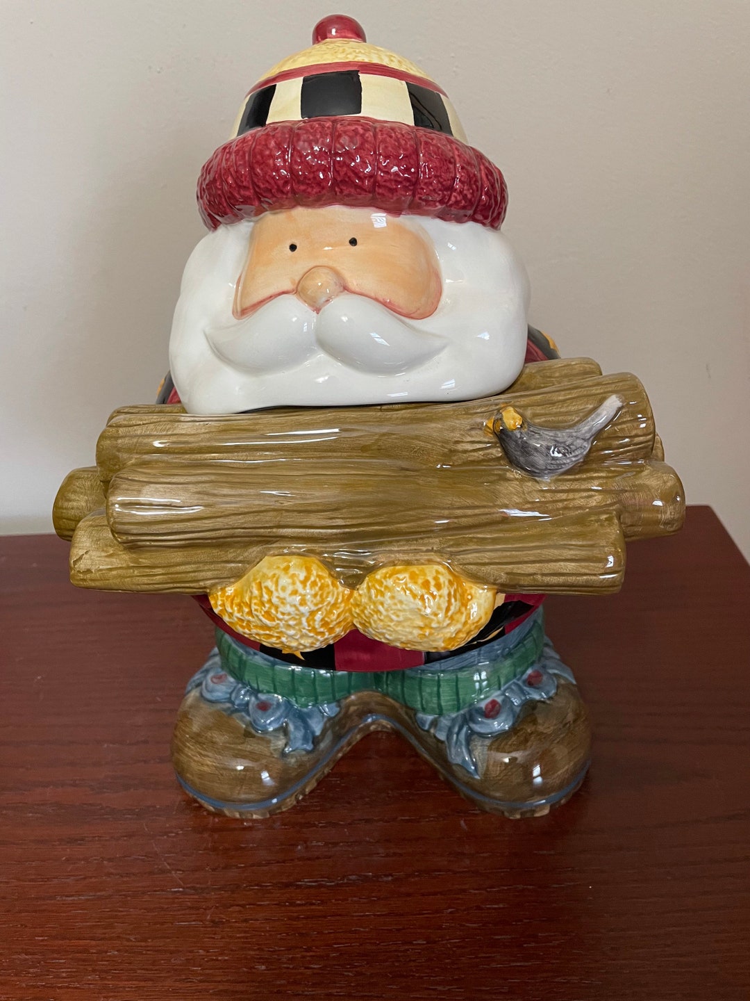 Sakura Debbie Mumm Woodland Santa Cookie Jar, Christmas Cookie Jar - Etsy