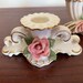 Set of Three Dresden Pink Roses Porcelain Accent Pieces - Etsy