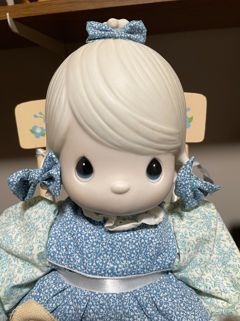 1984 Precious Moments mother Sew Dear Doll in Rocking Chair - Etsy