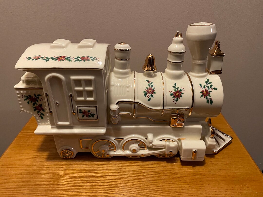 12 Long Porcelain Christmas Train Figure Decoration by - Etsy