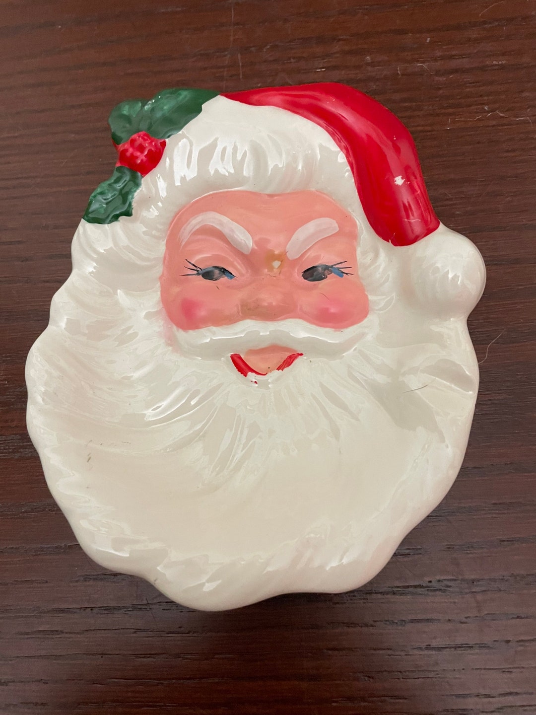 Vintage Ceramic 6” Santa Face Wall Plaque, Candy Dish, Made in Japan ...