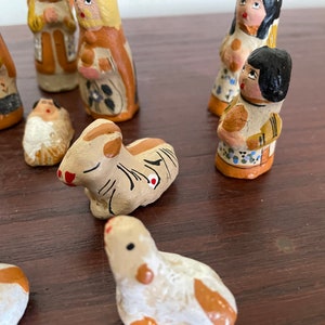 Vintage 14 Piece Hand Painted Clay Nativity Set, Please Read Details - Etsy