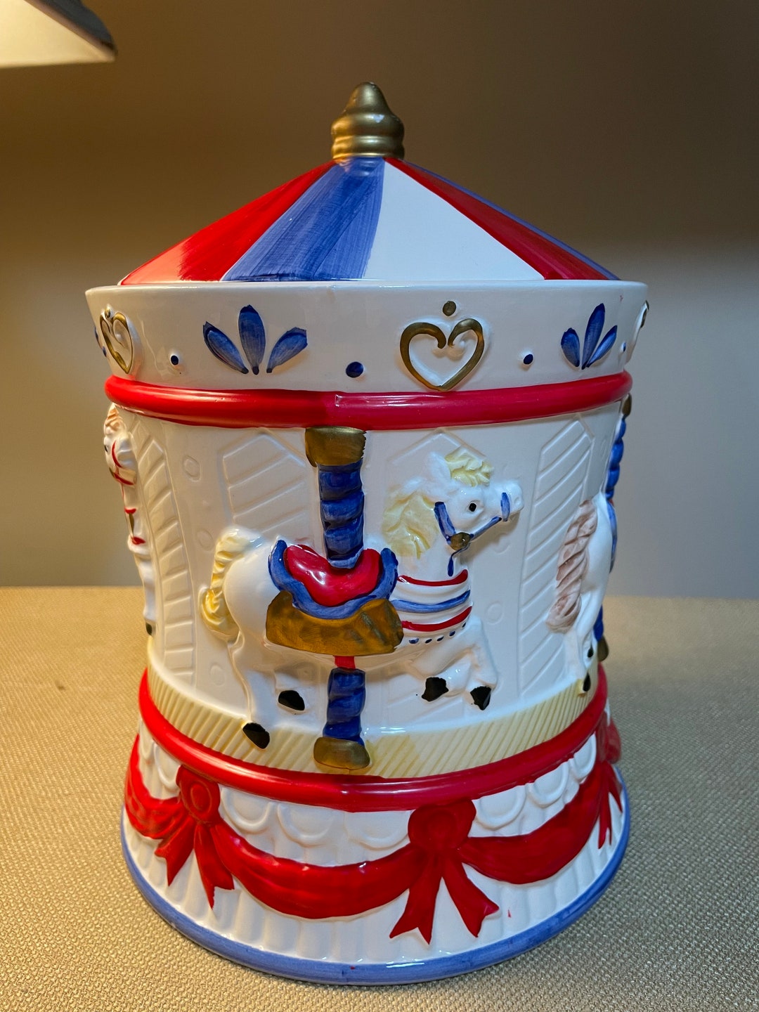Vintage 10tall Merry Go Round Carousel Ceramic Cookie Jar, Read All ...