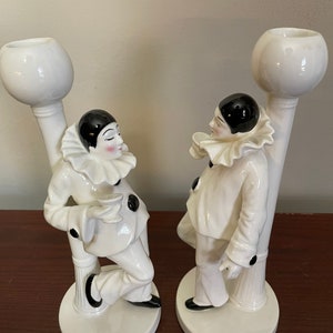 Set of Two Sigma Taste Setter Pierrot Clown 11” Candlestick Candle ...