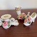 Set of Three Dresden Pink Roses Porcelain Accent Pieces - Etsy