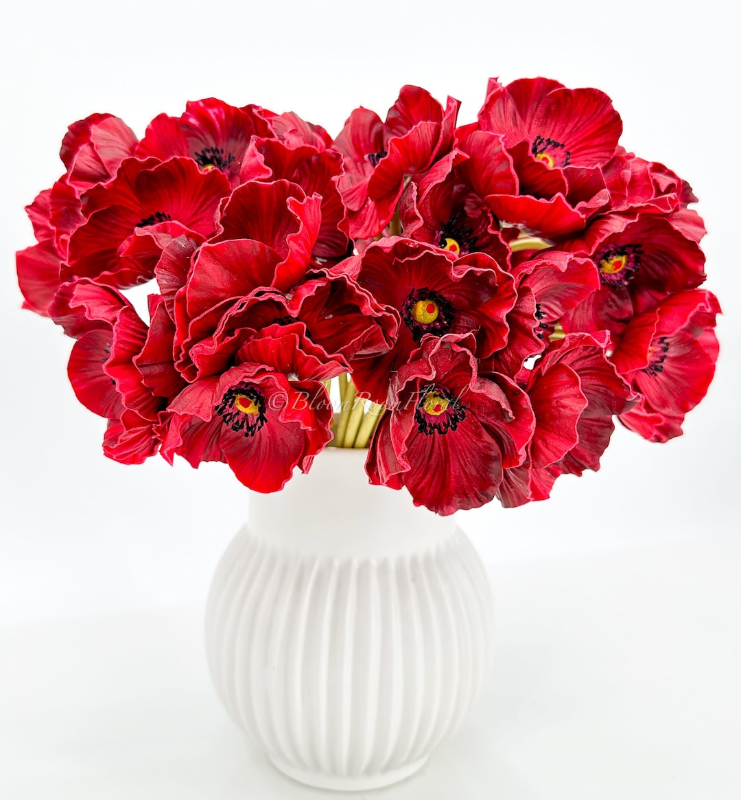 Real Touch Red Poppy Bunch | Luxury Faux Floral Arrangement - Etsy