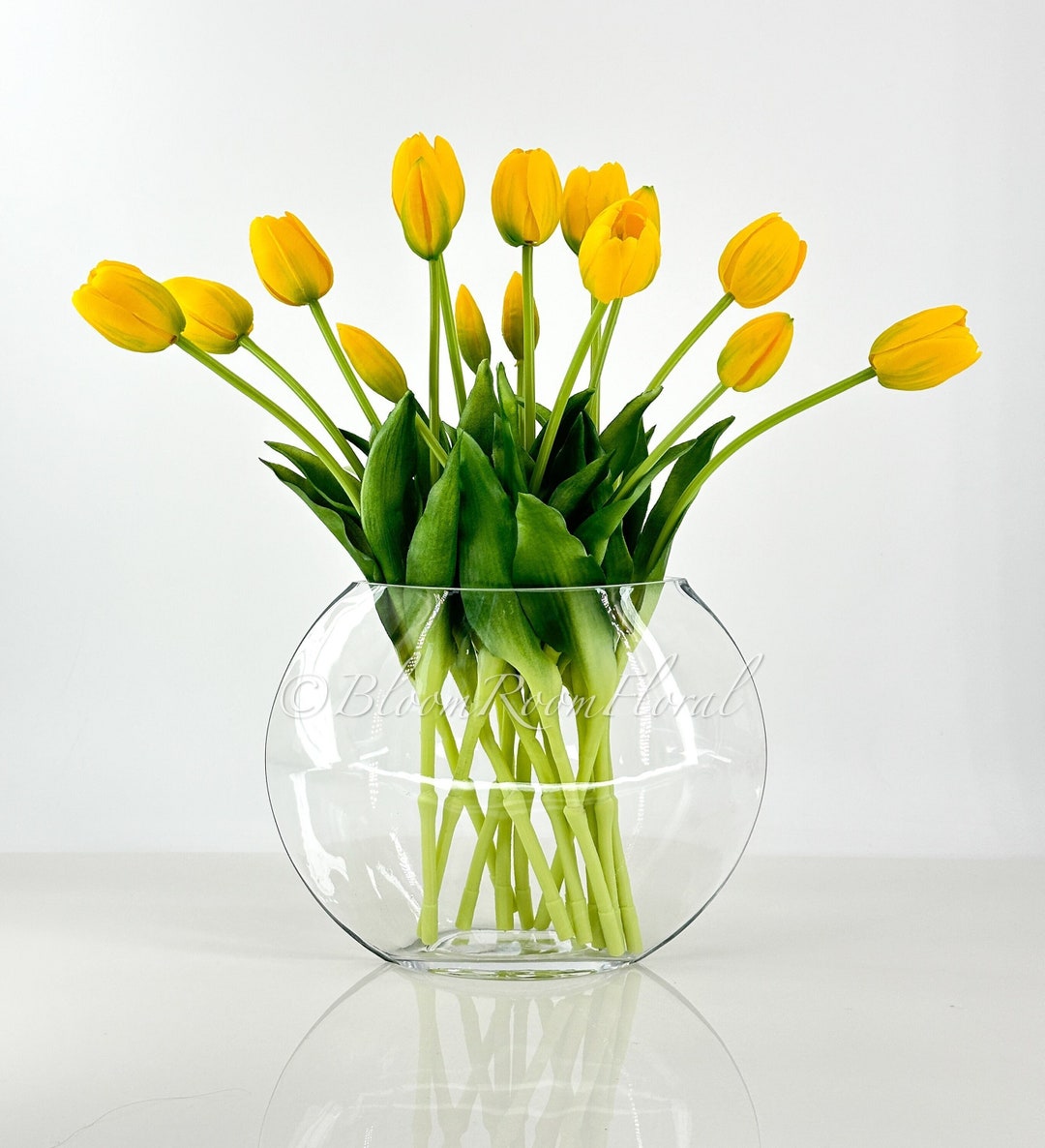 5 Stem Yellow Real Touch Tulips: Realistic Artificial Flowers - Etsy