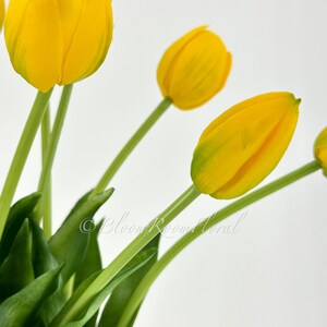 5 Stem Yellow Real Touch Tulips: Realistic Artificial Flowers - Etsy