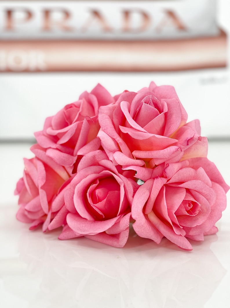 5 Stem Real Touch Roses Extremely Realistic Luxury Quality - Etsy