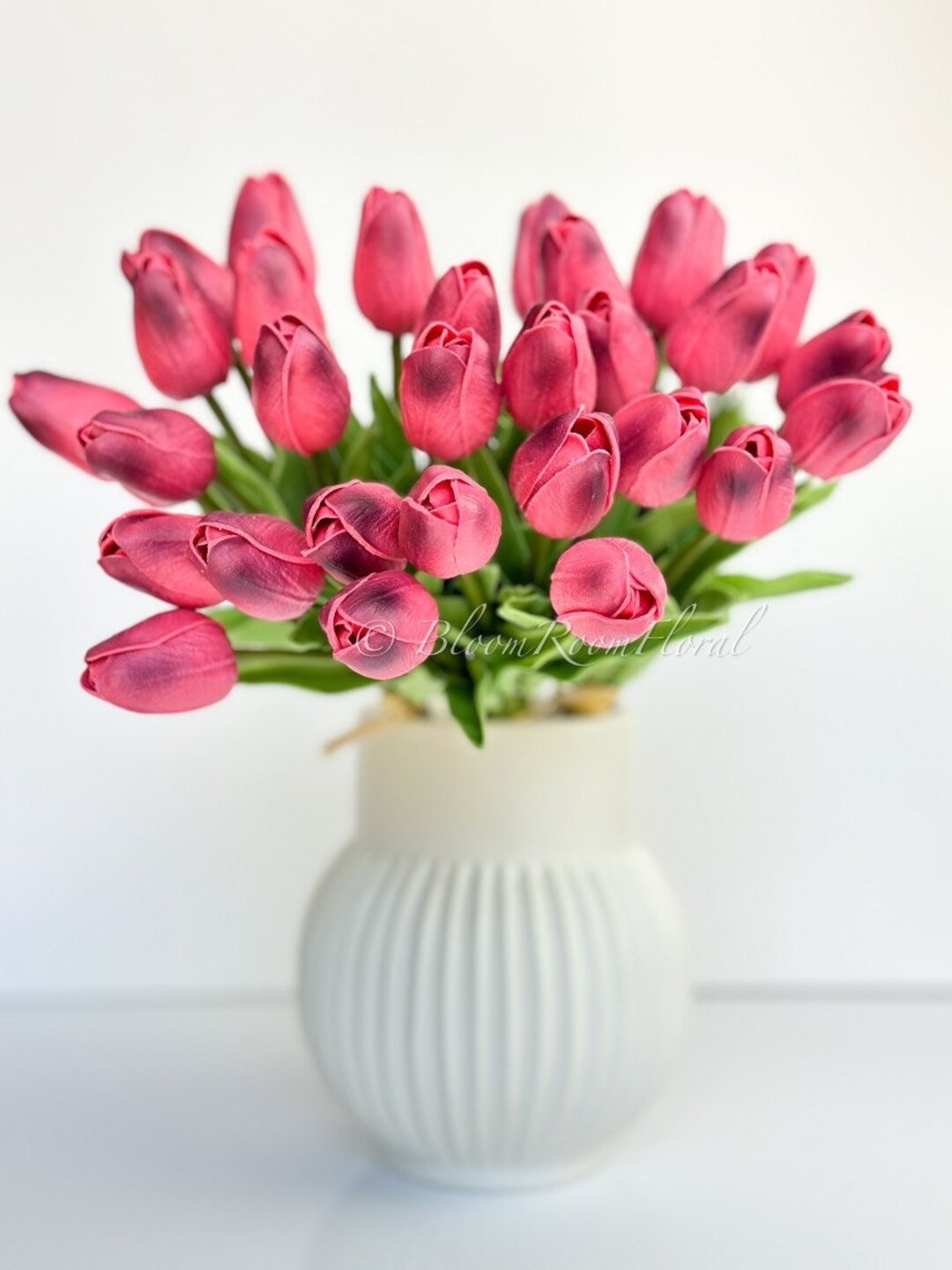 10 Hot Pink Real Touch Tulips Artificial Flower Realistic - Etsy