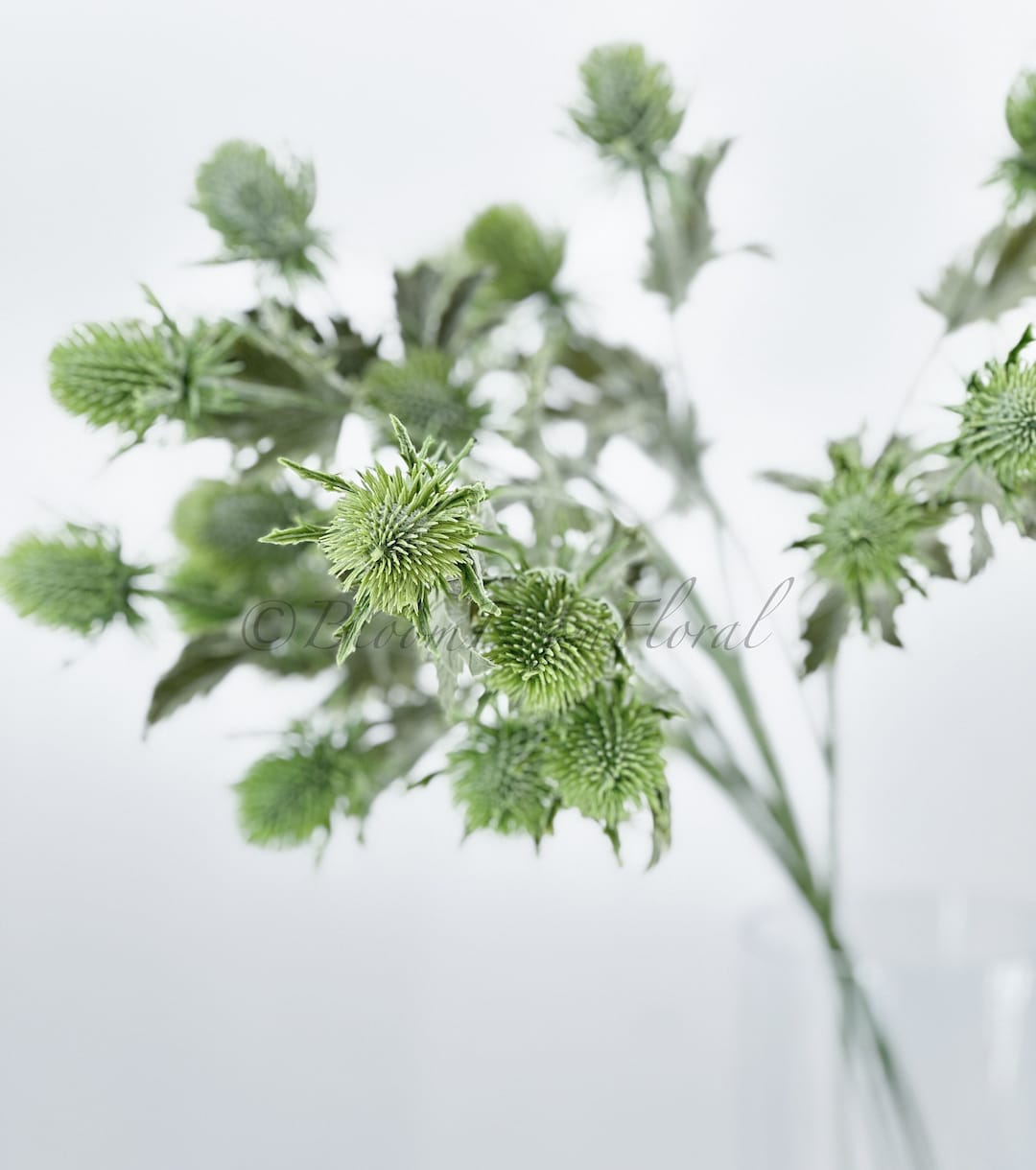 26" Faux Green Thistle Stem, Artificial Flower High-quality Artificial ...