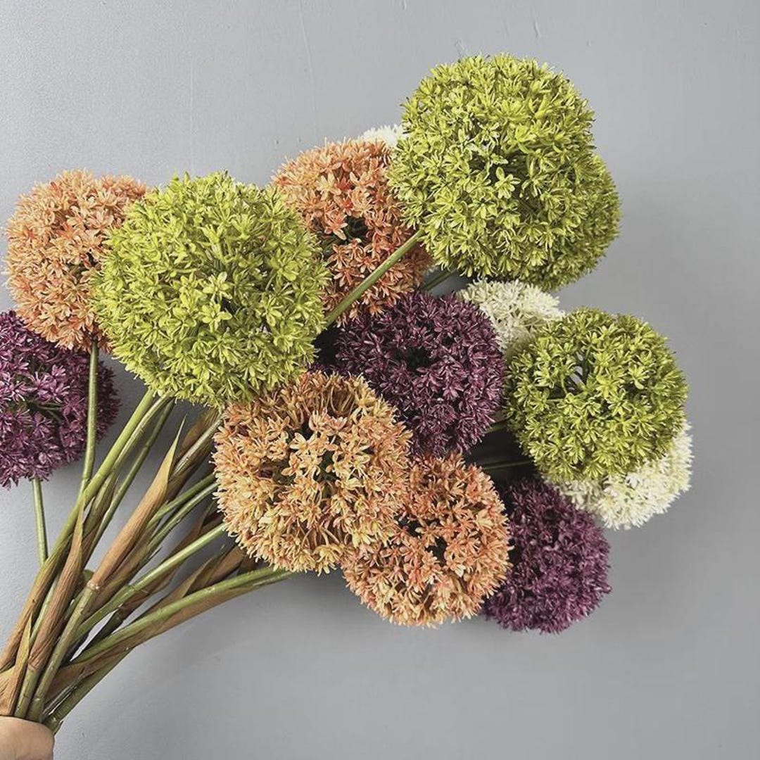 Allium Ball Artificial Flower Stem: Faux Silk Floral, 27.6” - Etsy