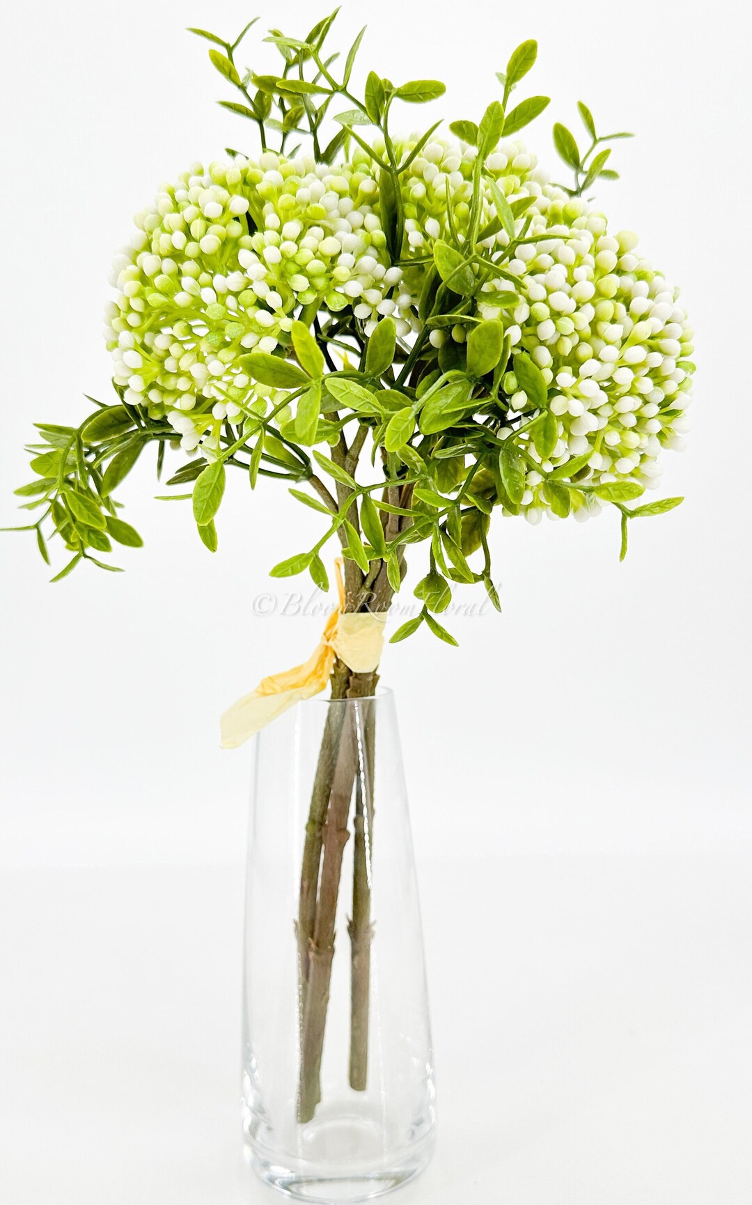 White Green Berry Stem: Artificial Floral Filler, Home Decor (3 Stems ...