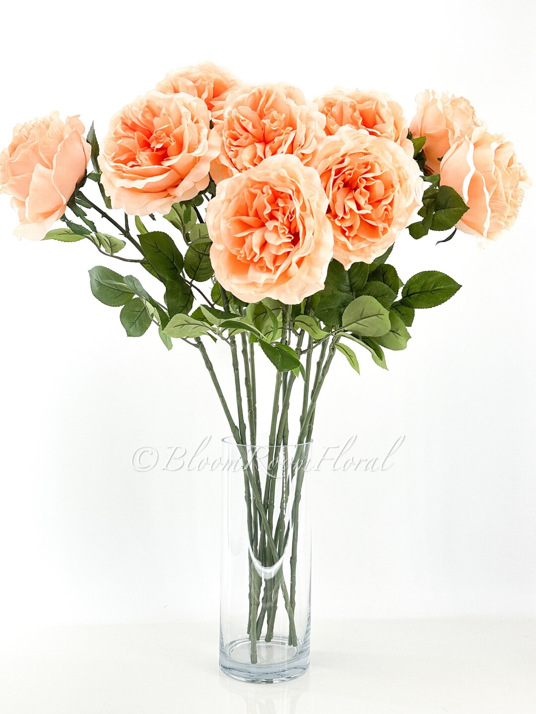 Peach Silk Rose Stem: 30" Faux Floral Arrangement - Etsy