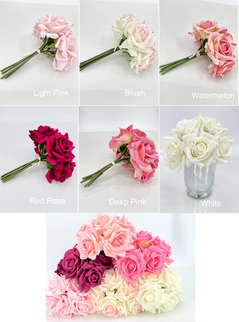 5 Stem Real Touch Roses Extremely Realistic Luxury Quality - Etsy