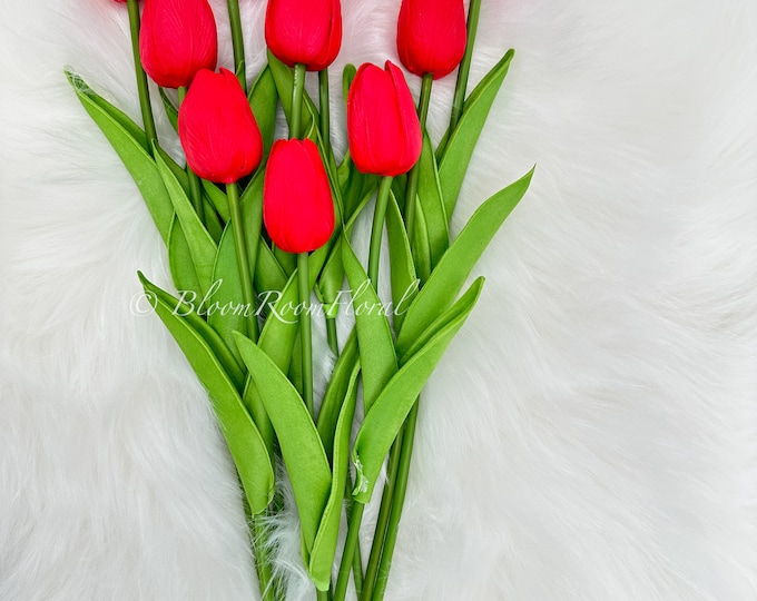 Pink Real Touch Flowers Tulips-tulips Spring Table Arrangement-pink ...