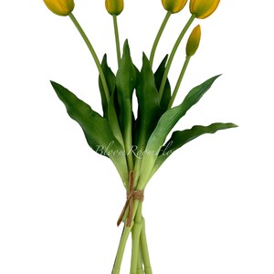 5 Stem Yellow Real Touch Tulips: Realistic Artificial Flowers - Etsy