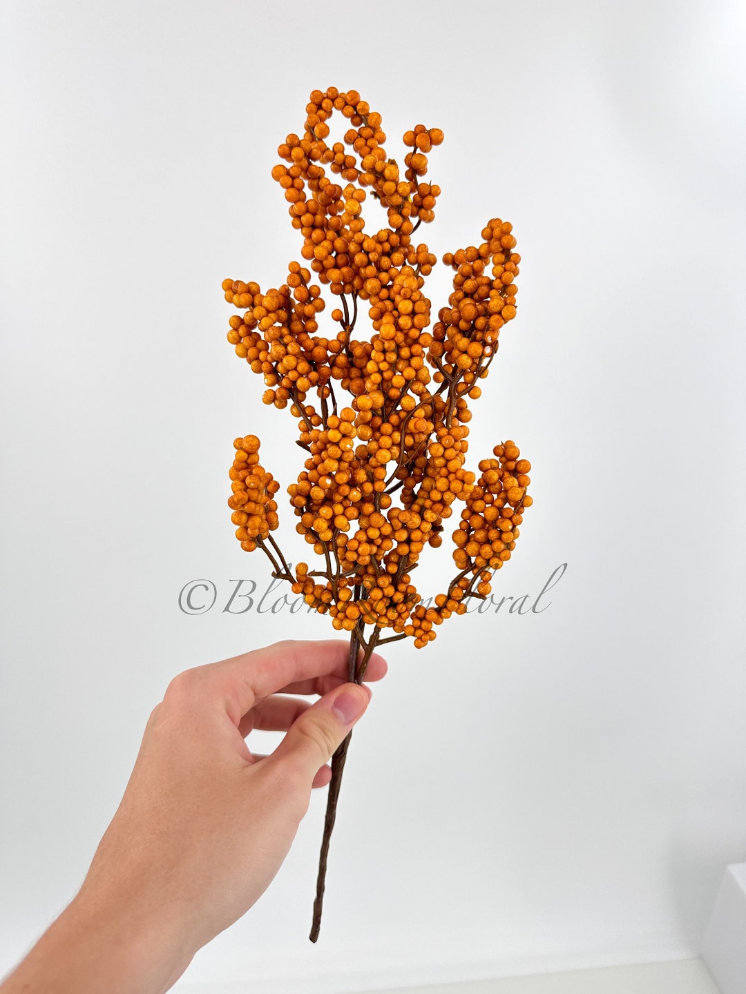 Faux Orange Berry Stem: Fall Thanksgiving Decor, DIY Floral - Etsy