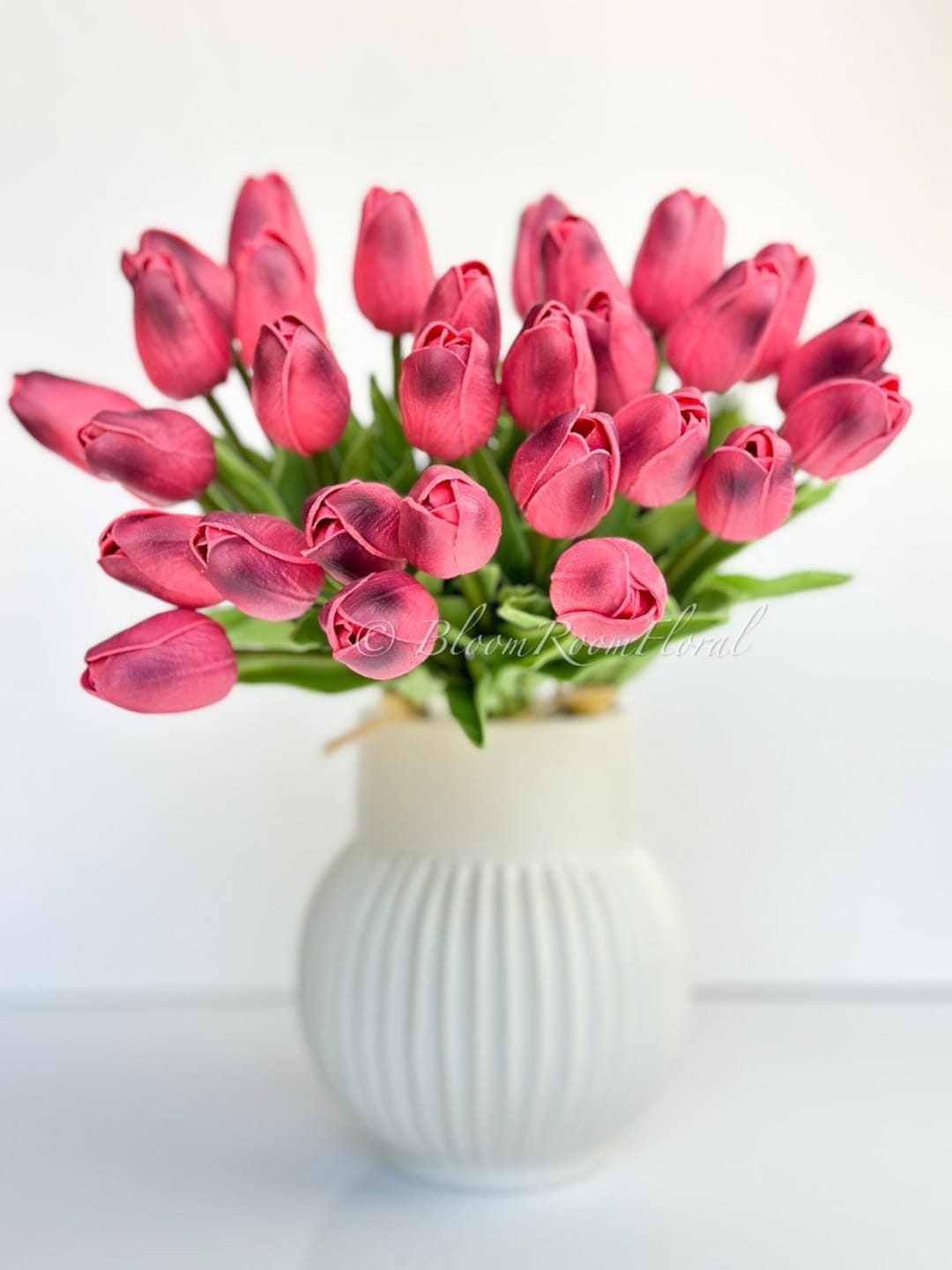 10 Hot Pink Real Touch Tulips: Luxury Artificial Floral Decor - Etsy